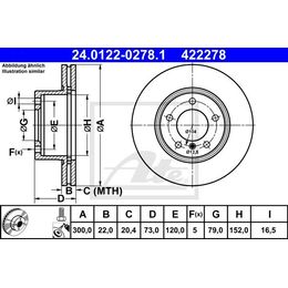 ATE Bremsensatz-Vorn und hinten Bremsensatz, Scheibenbremse vorne rechts links bel&uuml;ftet 300mm f&uuml;r BMW 34116850568 34216792227 34206873094 SG00000D98