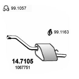 Asso Endschalld&auml;mpfer f&uuml;r FORD 1308594 1121653 1067754 14.7105