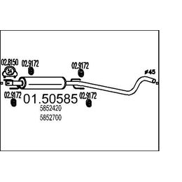 MTS MARKENTECHNIKSERVICEGMBH & CO. KG MTS Mittelschalldämpfer für OPEL 5852700 5852420 01.50585