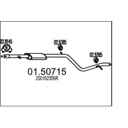 MTS MARKENTECHNIKSERVICEGMBH & CO. KG MTS Mittelschalldämpfer für DACIA 200102056R 01.50715