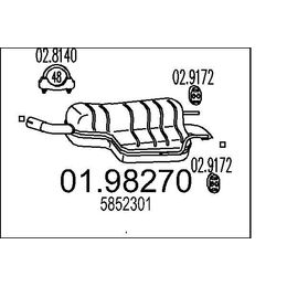 MTS MARKENTECHNIKSERVICEGMBH & CO. KG MTS Endschalld&auml;mpfer f&uuml;r OPEL 5852301 01.98270