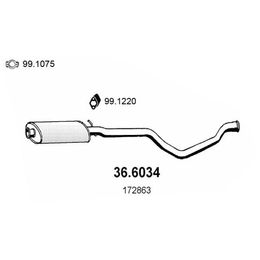 Asso Mittelschalld&auml;mpfer f&uuml;r PEUGEOT TALBOT 1717E8 172863 172893 36.6034