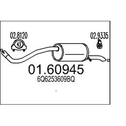 MTS MARKENTECHNIKSERVICEGMBH & CO. KG MTS Endschalldämpfer für SEAT 6Q6253609BQ 01.60945