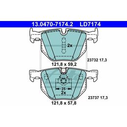 ATE Bremsensatz-Hinterachse Standard Disc / Ceramic Bremsensatz, Scheibenbremse hinten rechts links belüftet 320mm für BMW 34356789493 34216763044 343