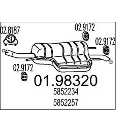 MTS MARKENTECHNIKSERVICEGMBH & CO. KG MTS Endschalld&auml;mpfer f&uuml;r OPEL 5852438 5852257 5852434 01.98320