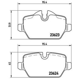 Brembo Bremsensatz-Vorn und hinten Bremsensatz, Scheibenbremse vorne rechts links innenbel&uuml;ftet 292mm f&uuml;r MINI BMW (BRILLIANCE) 34116794056 3421228889