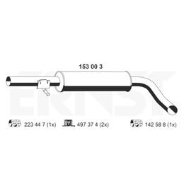 Ernst Mittelschalldämpfer für SKODA VAG 1J0253209G 1J0253209F 1J0253209H 153003