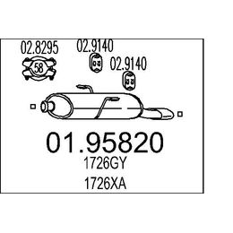 MTS MARKENTECHNIKSERVICEGMBH & CO. KG MTS Endschalldämpfer für PEUGEOT 1726GY 1726Y1 1726XA 01.95820