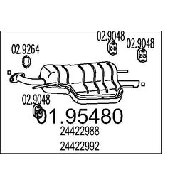 MTS MARKENTECHNIKSERVICEGMBH & CO. KG MTS Endschalldämpfer für OPEL 5852408 90573469 5852428 01.95480