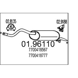 MTS MARKENTECHNIKSERVICEGMBH & CO. KG MTS Endschalldämpfer für RENAULT 7700418778 7700418777 7700418567 01.96110