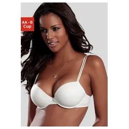 Push-up-BH Lascana, Damen, Gr. 75, Cup AA, beige (creme), Microtouch, Obermaterial: 82% Polyamid (TACTEL), 18% Elasthan (LYCRA), BHs Push-up-BH, mit B&uuml;gel, f&uuml;r maximales Volumen