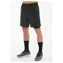 Shorts Endurance "VANCLAUSE", Herren, Gr. M, US-Gr&ouml;&szlig;en, schwarz (schwarz, meliert), 86% Polyester, 14% Elasthan, meliert, kurz, Hosen Shorts, mit haltgebender Innenshorts