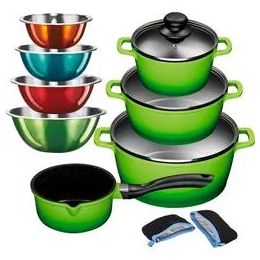 Topf-Set King "ALUGUSS", bunt, Töpfe, Glasdeckel,Induktion,Keramikantihaftbeschichtung