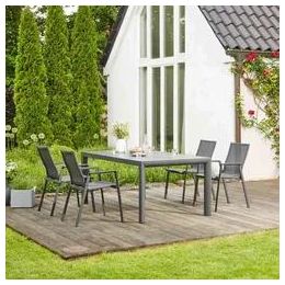 Garten-Essgruppe siena GARDEN "Reno", grau (anthrazit, dunkelgrau, anthrazit, anthrazit), Aluminium, Sitzmöbel-Sets