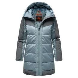 Steppjacke Navahoo "Samtkätzchen", Damen, Gr. L (40), blau (graublau), Obermaterial 1: 100% Polyester; Obermaterial 2: 95% Polyester, 5% Elasthan; Futter: 100% Polyester, Ärmelfutter: 100% Polyester, Wattierung: 100% Polyester, figurumspielend Po-bedeckend, hoch geschlossener Ausschnitt, Ärmel mit Ärmelschlitz Rippstrickbündchen, Jacken, Modischer, gesteppter Damen Winter Kurzmantel