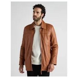 Lederjacke JCC "Saros", Herren, Gr. 50, braun (cognac), Obermaterial: 100% Lammleder; Futter: 55% Wolle, 32% Polyester, 6% Viskose, 4% Polyacryl, 3% Nylon; &Auml;rmelfutter: 100% Polyester, Jacken
