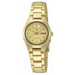 Automatikuhr Seiko "Seiko 5", gold (goldfarben), Armbanduhren, Damen, Armbanduhr, Damenuhr, Tag, Datum, Edelstahlarmband