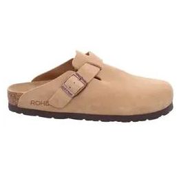 Pantoffel Rohde "ALBA", Damen, Gr. 35, beige, Veloursleder, used, Schuhe, Schlappen, Hausschuh mit leichter Laufsohle in Weite G