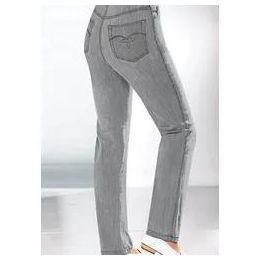 5-Pocket-Jeans Casual Looks, Damen, Gr. 215, Extrakurzgrößen, grau (grau, denim), 78% Baumwolle, 20% Polyester, 2% Elasthan, unifarben, lang, Jeans, Topseller