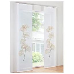 Schiebegardine Heine HOME Gr. 4, beige (sand, weiß), B:57cm H:245cm, Polyester, Gardinen