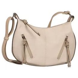 Umhängetasche Tom Tailor "Caia", Damen, Gr. B/H/T: 25cm x 21cm x 9,5cm, weiß, Polyurethan, clean, gepflegt, unifarben, Taschen, aus weich genarbtem Nubukleder-Imitat, praktisch und multifunktional