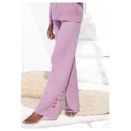Strickhose ELBSAND, Damen, Gr. 40/42, N-Gr, rosa, Obermaterial: 50% Viskose, 28% Polyester, 22% Nylon, meliert, unifarben, l&auml;ssig geschnitten lang, Hosen, mit weitem Bein und eingestricktem Logo, Loungewear