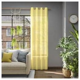Neutex for you! Vorhang NEUTEX FOR YOU "Libre-ECO", gelb, B:142cm H:155cm, Jacquard, Polyester, Gardinen, Breite 142 cm, nach Ma&szlig;