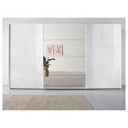 Schwebetürenschrank Rauch "Kleiderschrank Schrank Garderobe Wäscheschrank Ankleide OTELI", weiß (weiß, hochglanz weiß), B:360cm H:210cm T:68cm, Holzwerkstoff, Schränke, mit Mittelspiegel, in verschiedenen Dekor- und Hochglanzfarben