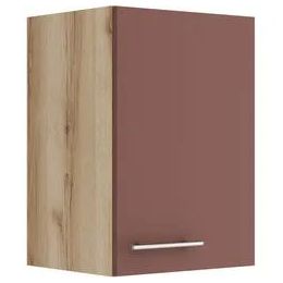 H&auml;ngeschrank Optifit "Bella", rot (rostrot, wildeiche), B:40cm H:57,6cm T:34,6cm, Holzwerkstoff, Schr&auml;nke, H&auml;ngeschrank, Breite 40 cm, 1 T&uuml;r, 1 Einlegeboden