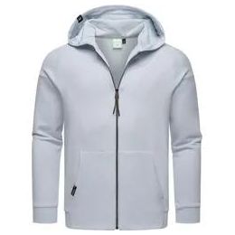 Kapuzensweatjacke Ragwear "Zenway", Herren, Gr. L (52), grau (hellgrau), Sweatware, Obermaterial: 70% Baumwolle, 30% Polyester, Basic, gerade hüftbedeckend, hoch geschlossener Ausschnitt, Ärmel ohne Ärmelschlitz Rippbündchen, Sweatjacken, Herren Basic Sweatjacke mit Kapuze