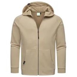 Kapuzensweatjacke Ragwear "Zenway", Damen, Gr. S (48), beige (sand), Sweatware, Obermaterial: 70% Baumwolle, 30% Polyester, Basic, gerade h&uuml;ftbedeckend, hoch geschlossener Ausschnitt, &Auml;rmel ohne &Auml;rmelschlitz Rippb&uuml;ndchen, Sweatjacken, Herren Basic Sweatjacke mit Kapuze