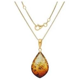 Kette mit Anh&auml;nger Firetti "Schmuck Geschenk Silber 925 Halsschmuck Halskette Venezianer Tropfen", gold (gelbgoldfarben, bernsteinfarben), Halsketten, Damen, Silber 925 (Sterlingsilber), L: 45 B: 1mm, mit Bernstein, B:1mm