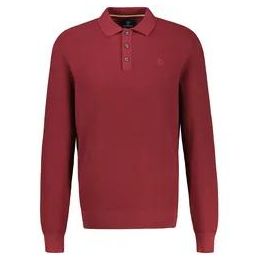 Strickpullover Lerros "Lerros Langarmpoloshirt, gestrickt", Herren, Gr. 5XL, rot (deep garnet rot), 100% Baumwolle, ohne Ausschnitt, Pullover