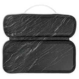 Nackenkissen Sanilo "Badewannenkissen Granit", schwarz, B:39cm H:5,5cm, Funktionskissen, bequem, rutschfest, kräftige Farben, mit 7 starken Saugnäpfen