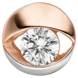 Runder Anhänger Jobo, rosa (roségold 333), Schmuckanhänger, Damen, Roségold 333, rund 333 Roségold bicolor mit Zirkonia