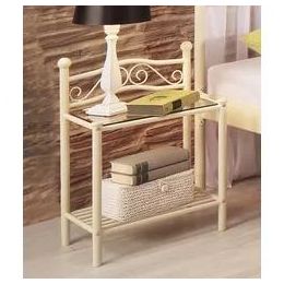 Nachtkonsole Home Affaire, beige (creme), B:43cm H:63cm T:31cm, Metall, Sideboards, Nachtkonsole
