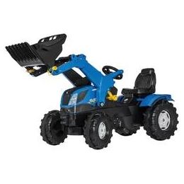 Tretfahrzeug Rolly Toys "New Holland", blau, Tretfahrzeuge, KinderB:53cm H:81cm T:142cm, Kunststoff, Kindertraktor mit Lader, B:53cm H:81cm T:142cm