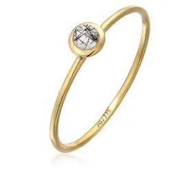 Fingerring Elli Premium "Solit&auml;r Mondstein Edelstein 375 Gelbgold" Gr. 52, gold, Fingerringe, Damen, 52mm,mit Steinen, Gelbgold 375, 1mm, Fingerring