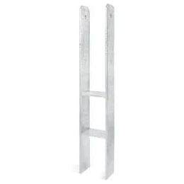 GAH Alberts H-Pfostenanker ALBERTS, silber (silberfarben), B:11,6cm, Stahl, Bodenanker, Materialstärke 8 mm, lichte Breite 116 mm, Höhe 800 mm