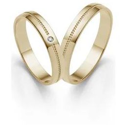 Trauring Firetti "Schmuck Geschenk Gold 375 Hochzeit Ehering "LIEBE" Gr. 53, gold (gelbgoldfarben), Fingerringe, Damen, 53, 0 SI = kleine Einschl&uuml;sse mit Brillant, Gelbgold 585, 3,5mm, Trauring, Made in Germany, wahlweise mit oder ohne Brillant