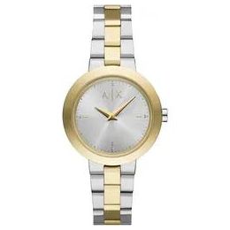 Giorgio Armani Quarzuhr ARMANI EXCHANGE, gold (silberfarben, goldfarben), Armbanduhren, Damen, Armbanduhr, Damenuhr, Edelstahlarmband, analog, Glassteine