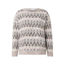 Vila Pullover 'VIMARGI' Damen Gr&ouml;&szlig;e L dunkelbeige / anthrazit / wei&szlig;