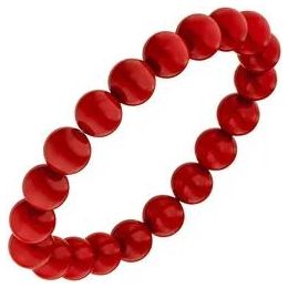 Perlenarmband Jobo, rot, Armbänder, Damen, 19cm, Perlen, mit Muschelkern-Perle 19 cm