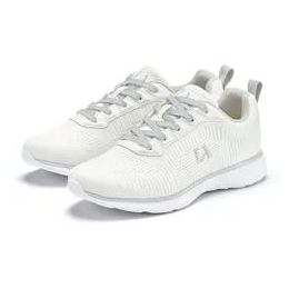 Sneaker Lascana "Turnschuhe", Damen, Gr. 40, grau (wei&szlig;, hellgrau), Obermaterial: 60% Textilmaterial, 40% Lederimitat. Decksohle: 100% Textilmaterial. Futter: 100% Textilmaterial. Laufsohle: 100% Synthetik, kontrastfarbene Details, unifarben, Schuhe Sneaker, Freizeitschuh, Halbschuh im sportiven Look VEGAN