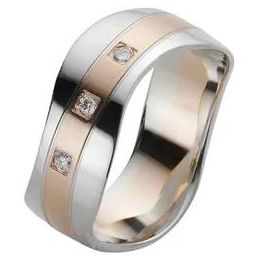 Trauring Firetti "Schmuck Geschenk Gold 375 Hochzeit Ehering Trauring "LIEBE" Gr. 19, rosa (wei&szlig;goldfarben, ros&eacute;goldfarben), Fingerringe, Damen, 19, 0,06 SI = kleine Einschl&uuml;sse mit Brillanten, Ros&eacute;gold 375 Wei&szlig;gold 375, 8mm, Ros&eacute;gold 375, Wei&szlig;gold 375, Trauring, Made in Germany, wahlweise mit oder ohne Brillant