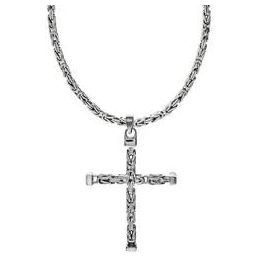 Kette mit Anhänger Firetti "Schmuck Geschenk Silber 925 Halsschmuck Halskette 4-kant Königskette", silber (silberfarben), Halsketten, Herren, Silber 925 (Sterlingsilber), L: 60, Made in Germany