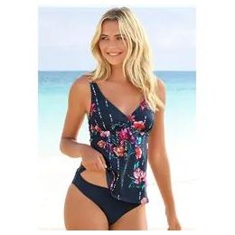 B&uuml;gel-Tankini-Top Sunseeker "Modern", Damen, Gr. 40, Cup E, blau (marine, bedruckt), Polyamid, bedruckt, floral, Bikini-Oberteile, mit Blumendruck