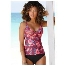 Tankini-Top s.Oliver "Marika", Gr. 40, Cup A/B, rot (rostrot, bedruckt), Microfaser, Microfaser, Polyamid, bedruckt, floral, Bikini-Oberteile, mit drei Tragevarianten