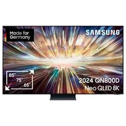 Samsung QLED Mini LED-Fernseher, Energieeffizienz: G (A-G), schwarz, 75 ′′, Fernseher, Neural Quantum 8K AI Gen2 Prozessor, bis zu 165Hz, AI Upscaling, KI TV