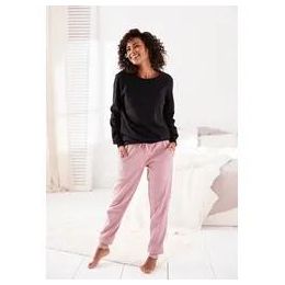 Loungehose Vivance, Damen, Gr. 40/42, N-Gr, rosa, Sweatware, Obermaterial: 60% Baumwolle, 40% Polyester, unifarben, bequem lang, Hosen Loungehose, bequeme Loungehose mit seitlichen Taschen